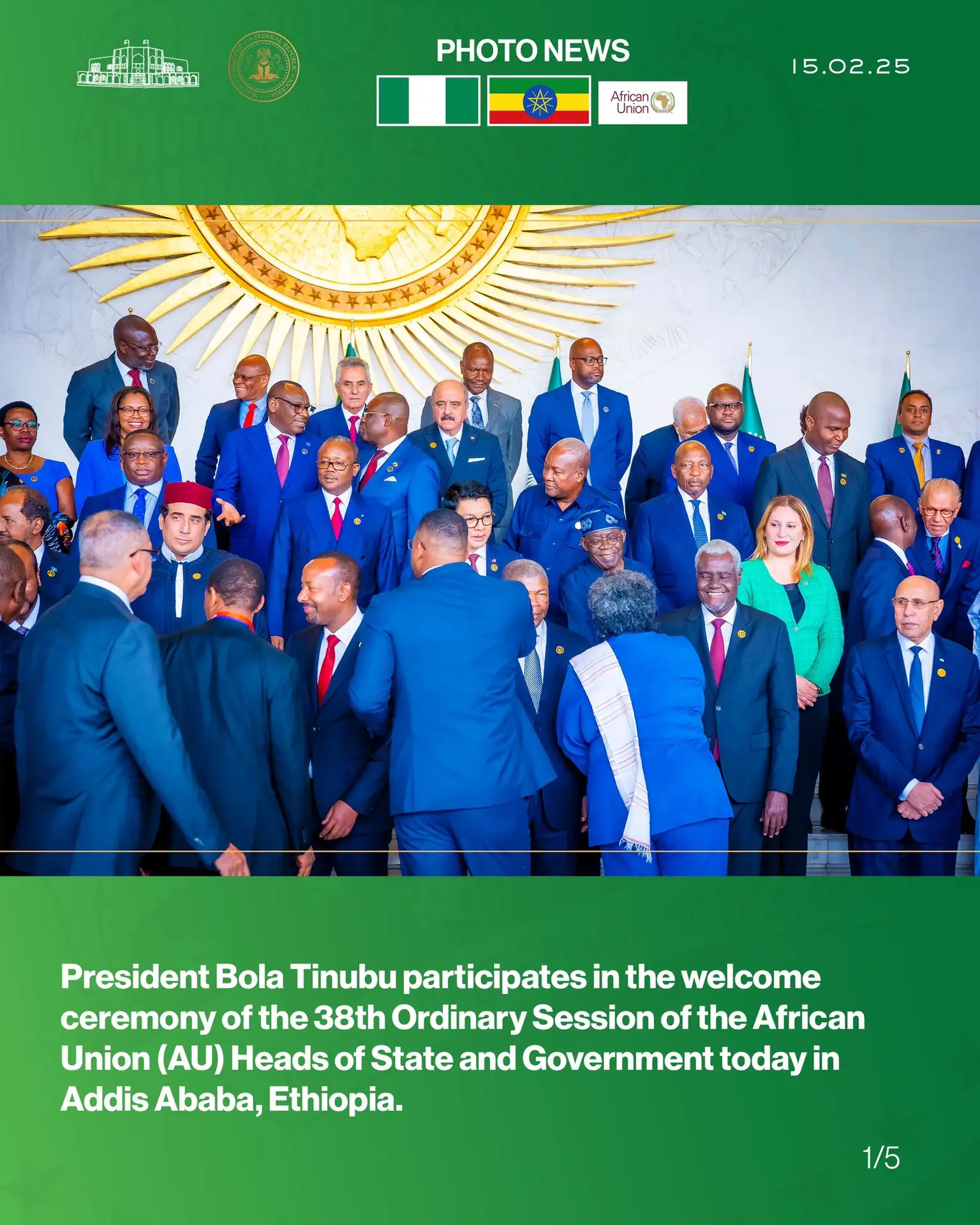 AU Summit 2025: Photos - President Tinubu participates in welcome ...